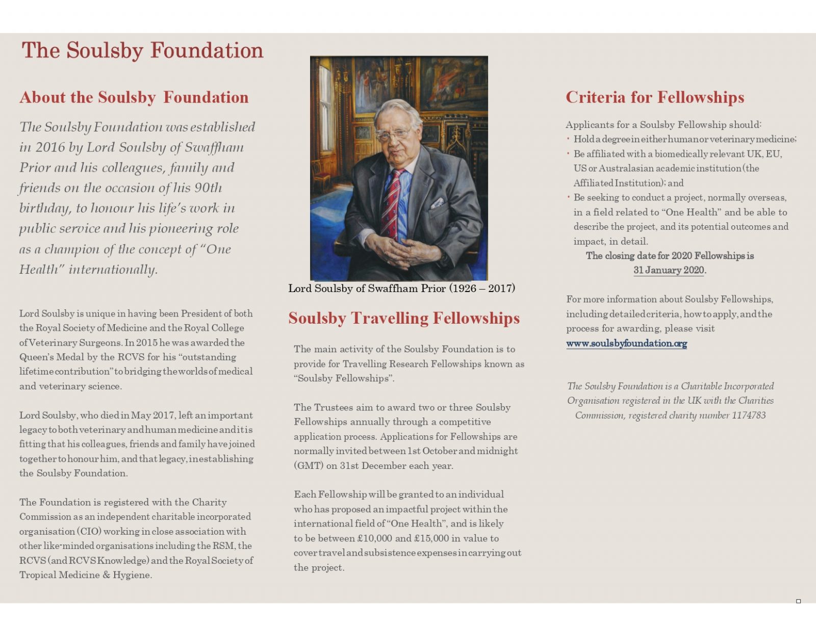 Nominations now open for Soulsby Fellowships - WSAVA